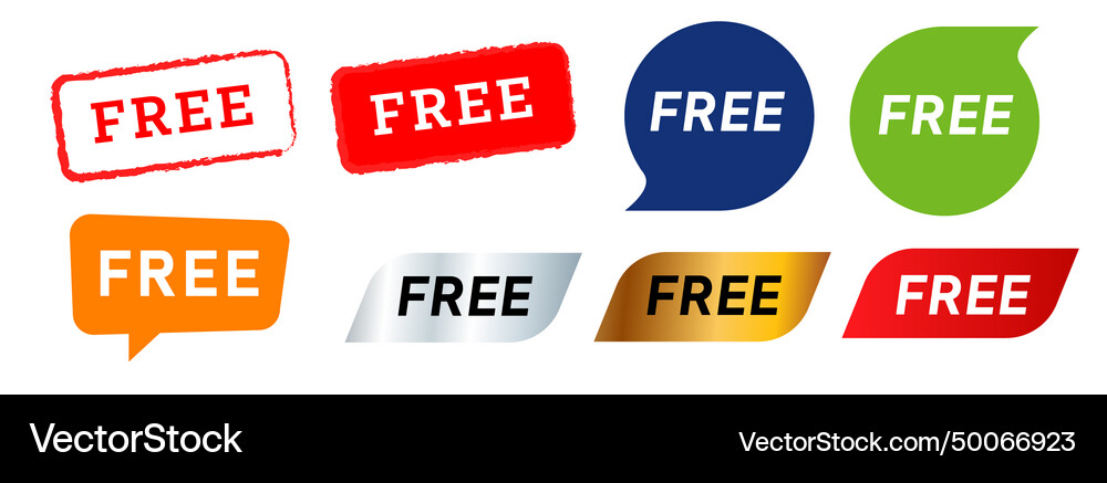 Free label stamp emblem sticker design set Vector Image