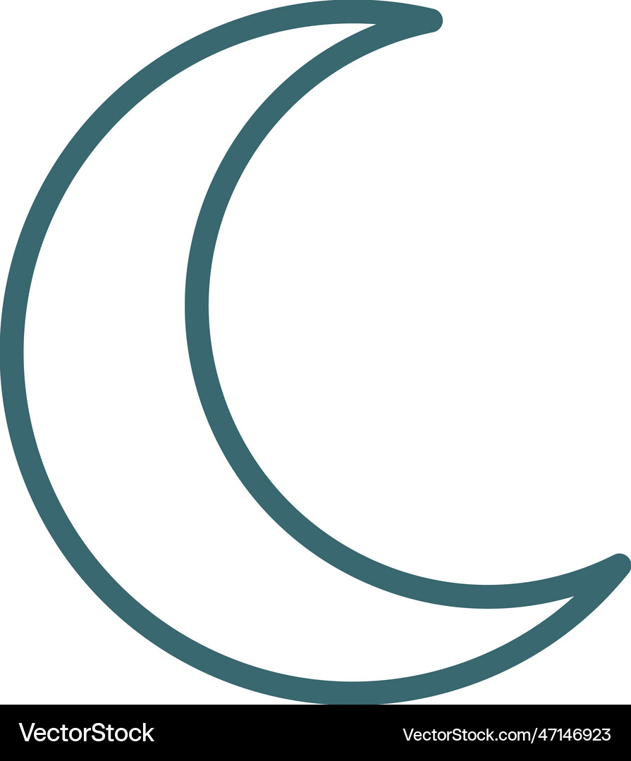 Half moon icon thin line from Royalty Free Vector Image