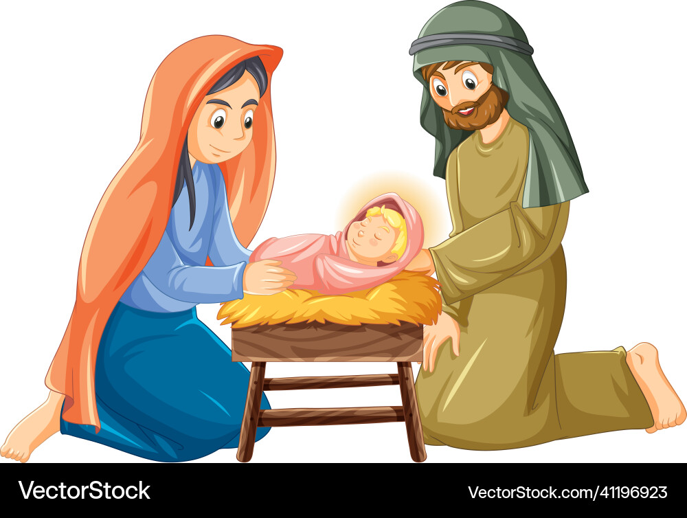 Nativity of jesus birth Royalty Free Vector Image