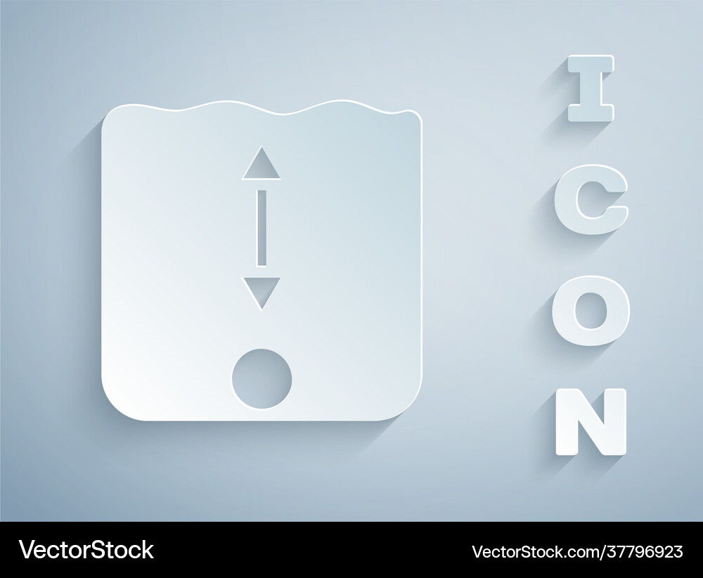 Paper cut depth measurement icon isolated on grey Vector Image