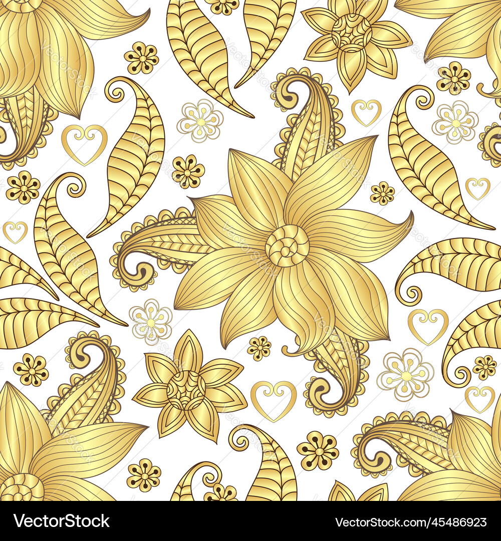 Seamless gradient pattern with golden vintage Vector Image