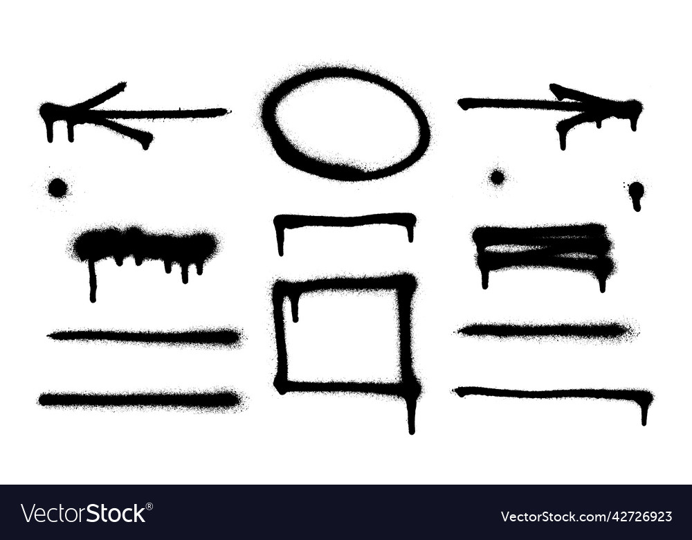 Set of graffiti spray banner paint Royalty Free Vector Image