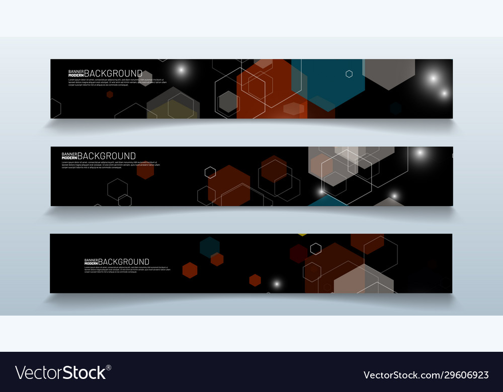 Set rectangular banner background modern abstract Vector Image