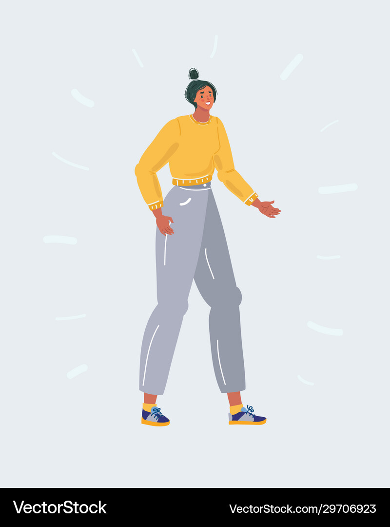 Tall woman on white background Royalty Free Vector Image