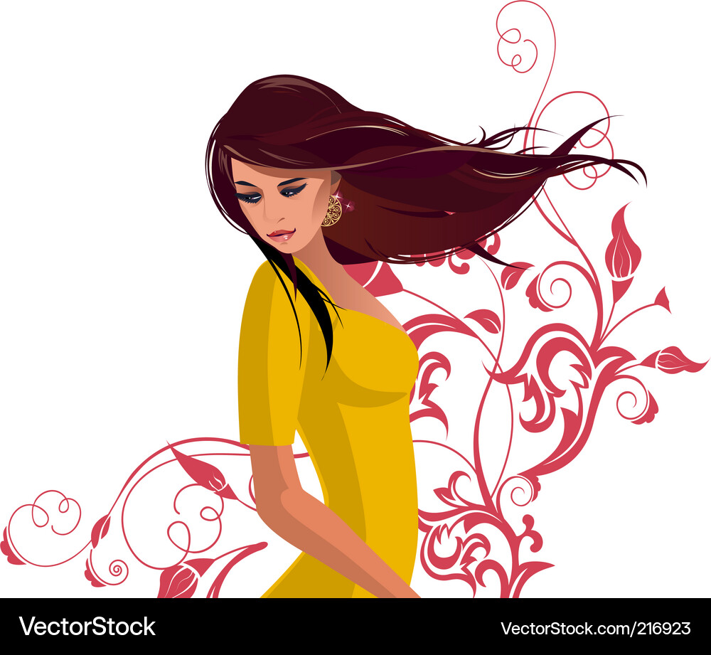 Women with flowers Royalty Free Vector Image - VectorStock