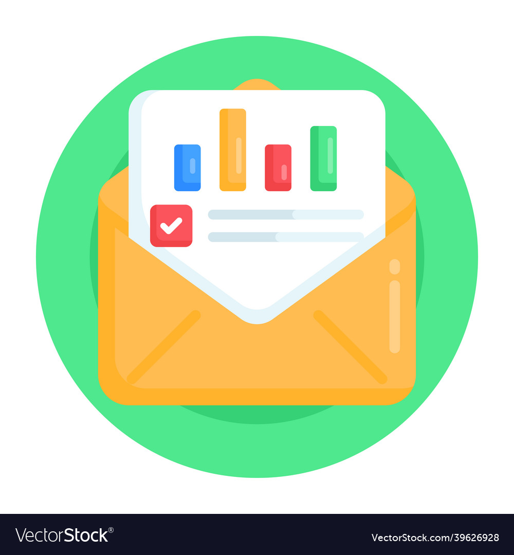 Analytics mail Royalty Free Vector Image - VectorStock