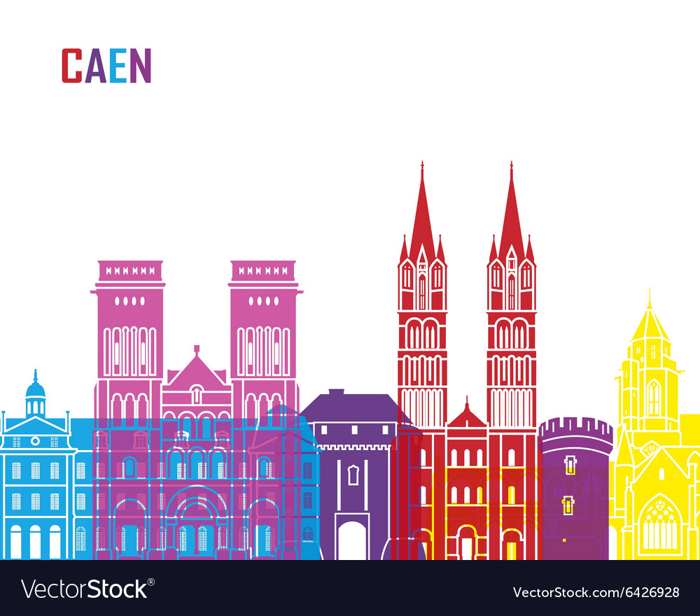 Caen skyline pop Royalty Free Vector Image - VectorStock Caen skyline pop Royalty Free Vector Image - VectorStock