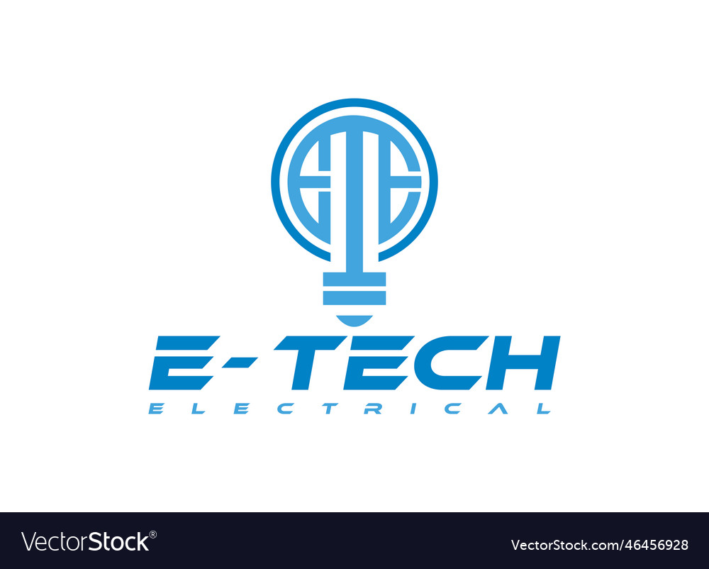 E-tech electrical logo Royalty Free Vector Image