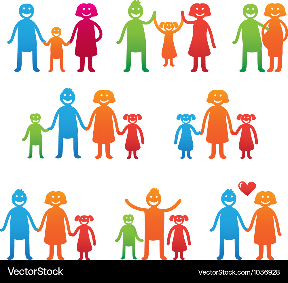 Family icons Royalty Free Vector Image - VectorStock
