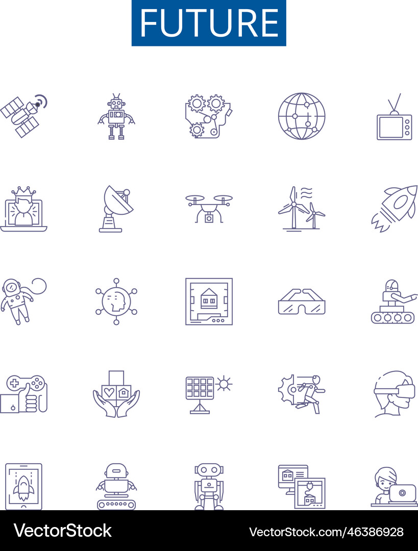 Future line icons signs set design collection Vector Image