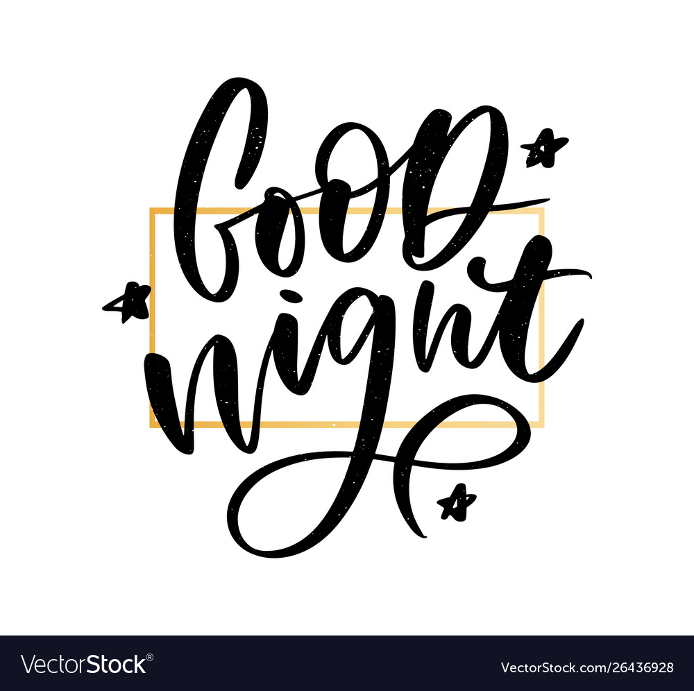 Good night hand drawn typography poster t shirt Vector Image