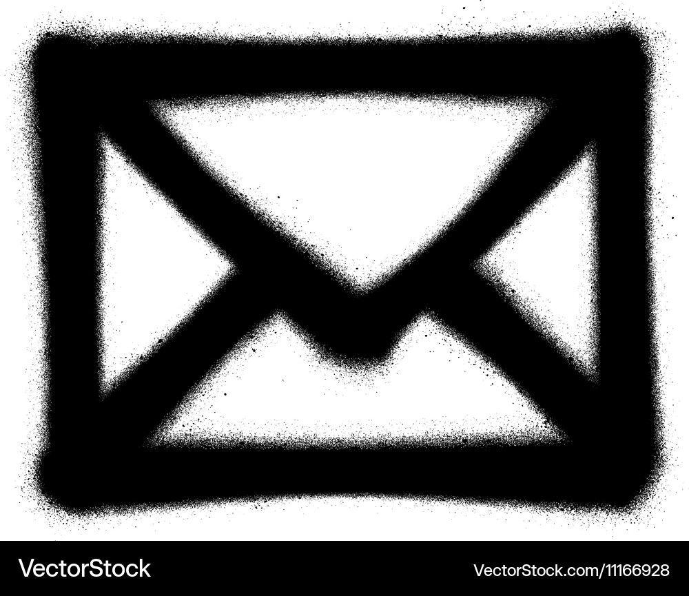 Graffiti mail envelope icon sprayed in black Vector Image