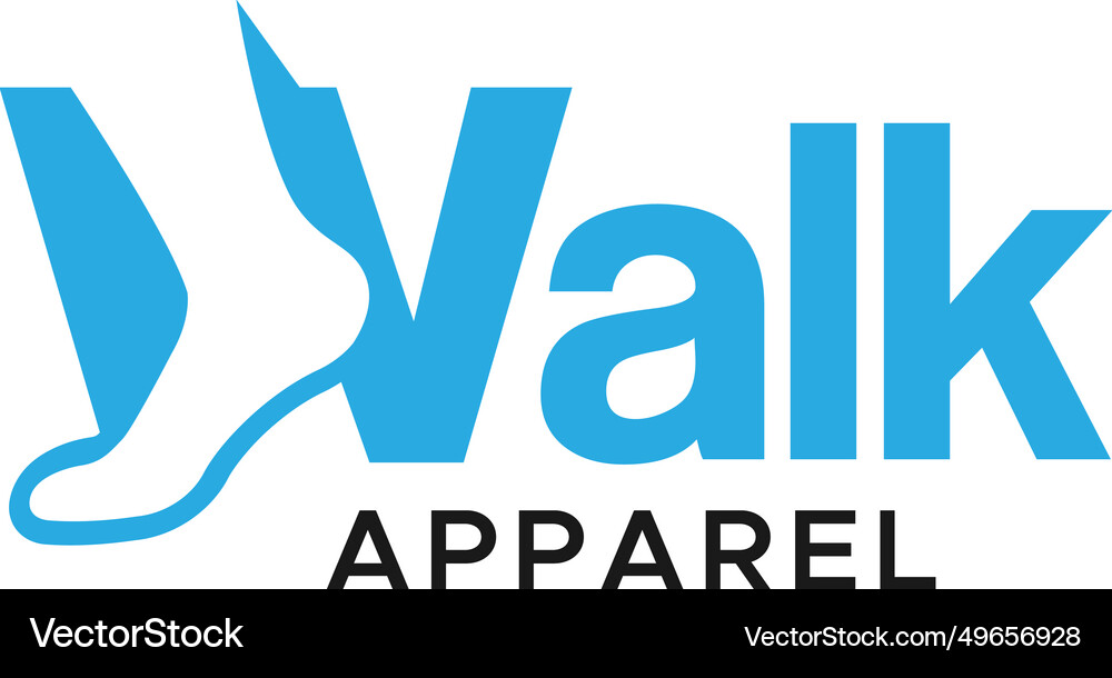 Modern minimalist walk apparel foot logo design Vector Image