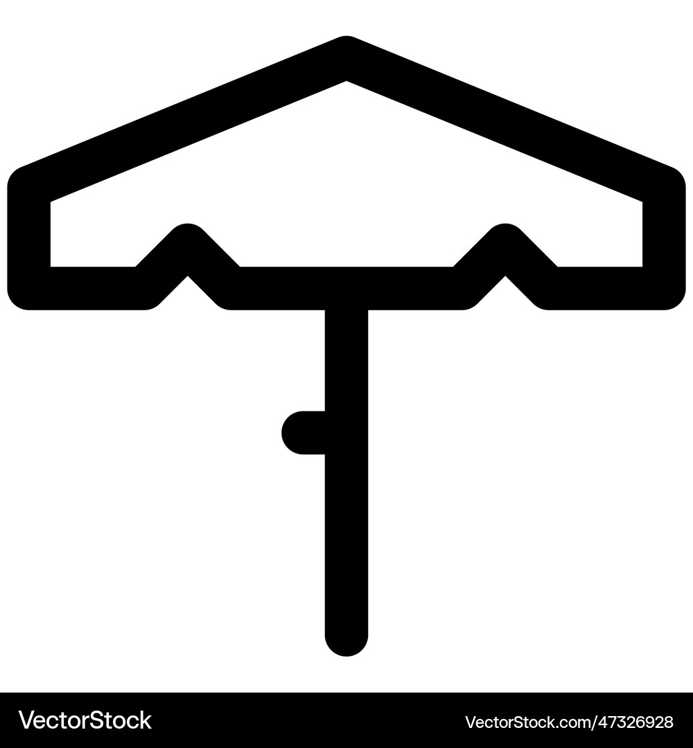 Parasol placed on stand for sun protection Vector Image