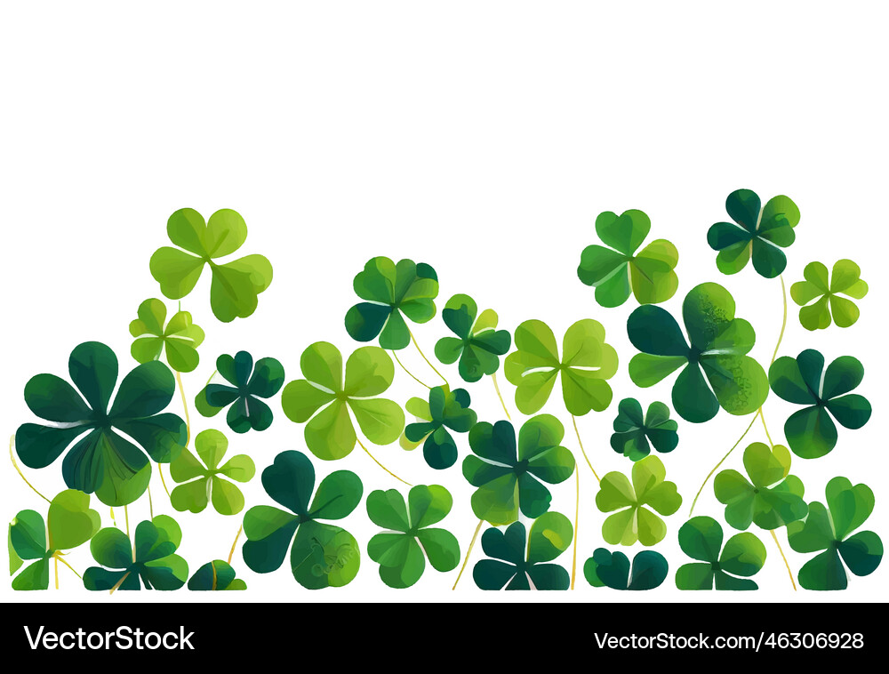 Set of green clover leaf Royalty Free Vector Image