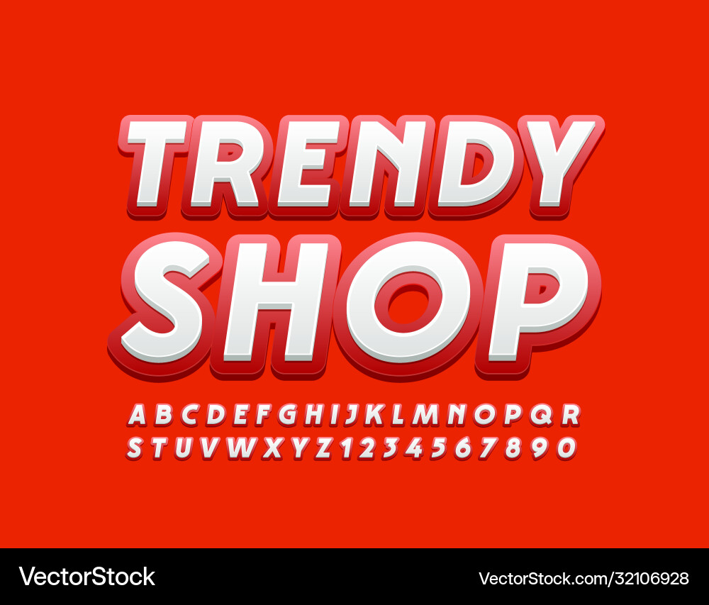 Stylish emblem trendy shop modern font Royalty Free Vector