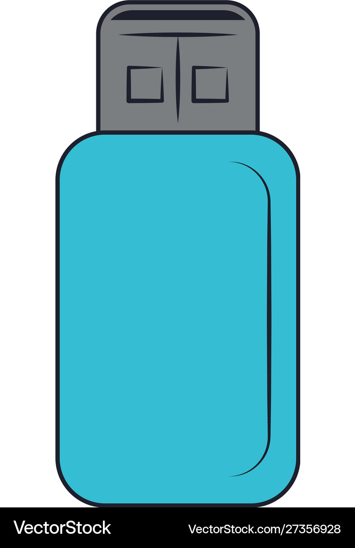 Usb memory stick isolated icon Royalty Free Vector Image