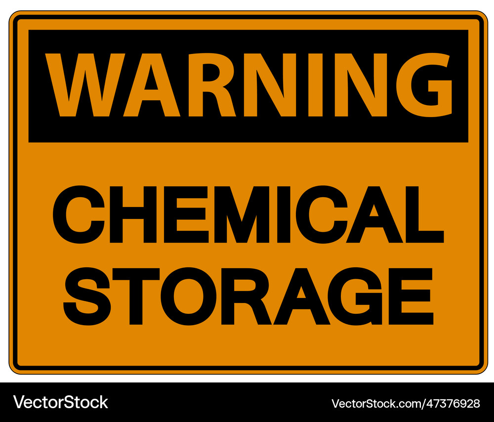 Warning chemical storage sign on white background Vector Image