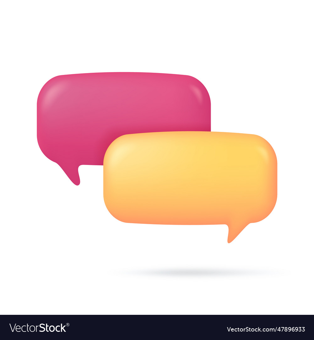 3d Speech Bubbles Social Media Chat Message Box Vector Image