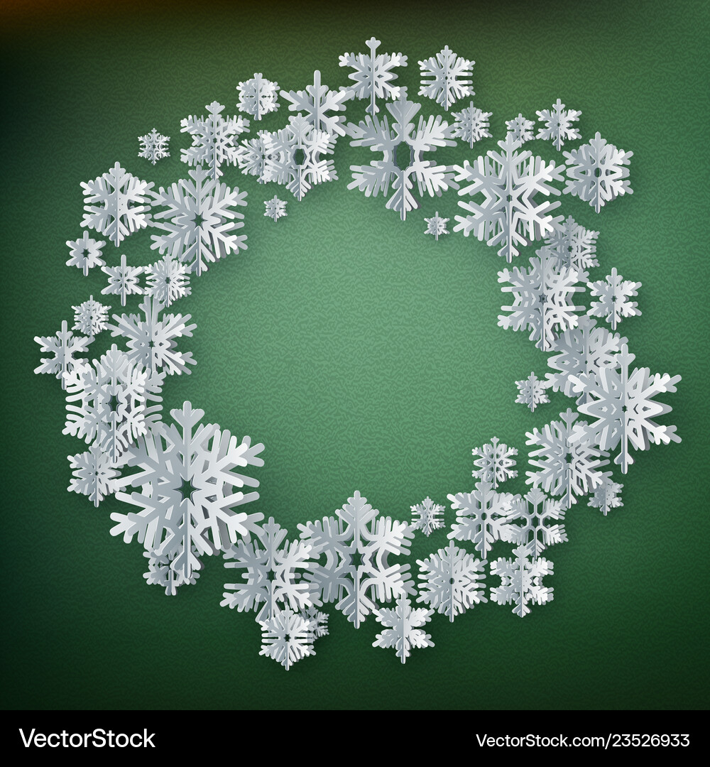 Abstract winter background with paper snowflakes Vector Image