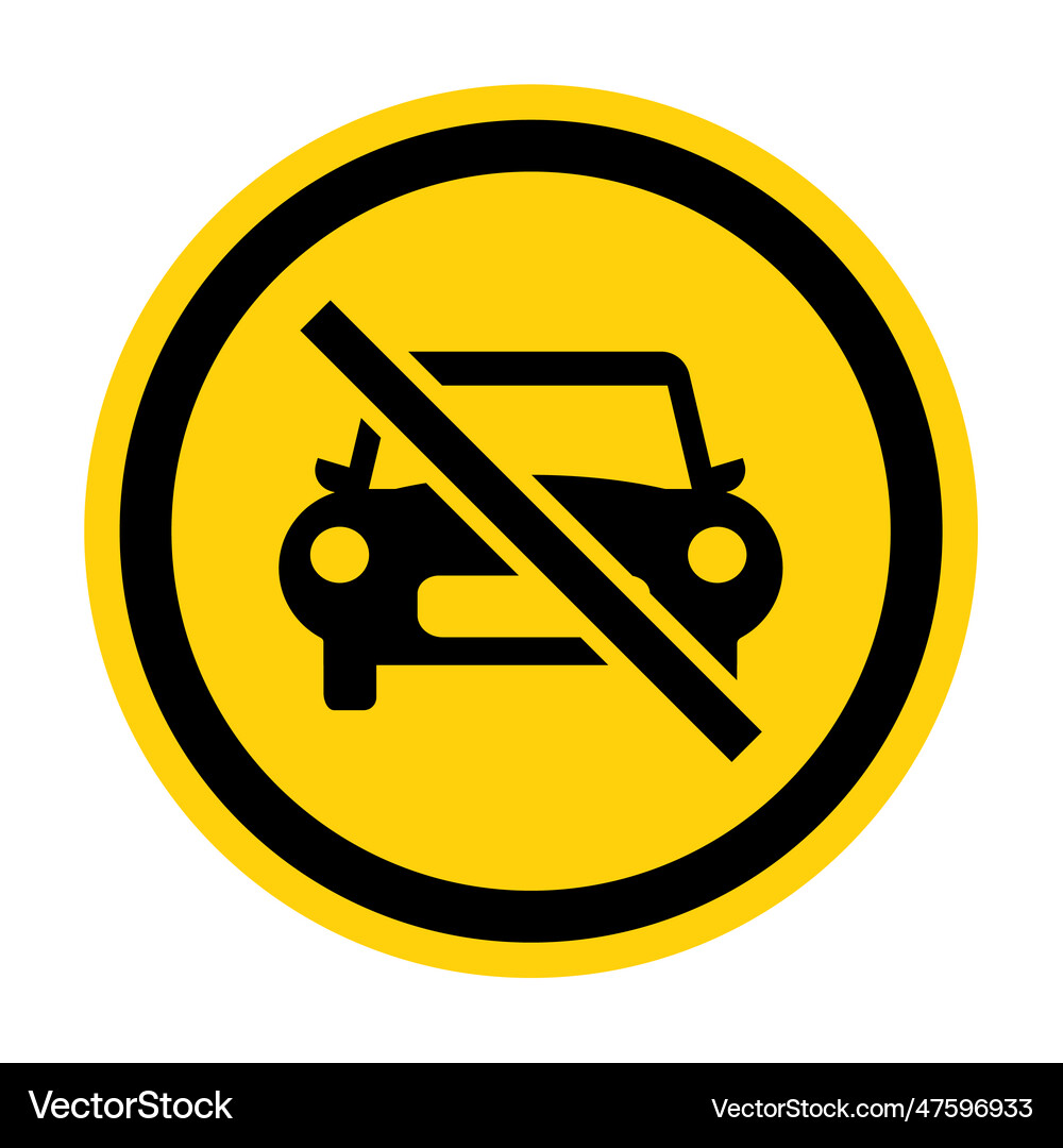 Car prohibition sign on white background Vector Image
