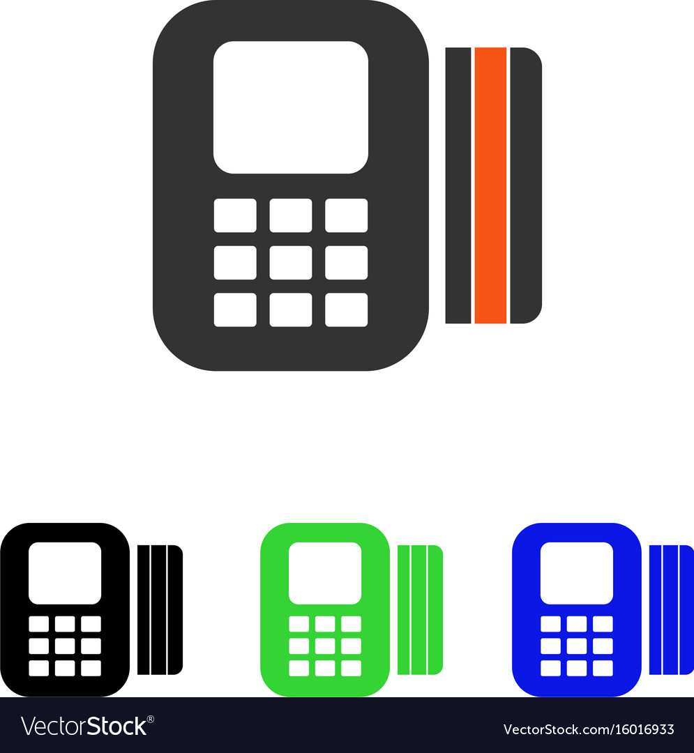 Card processor flat icon Royalty Free Vector Image