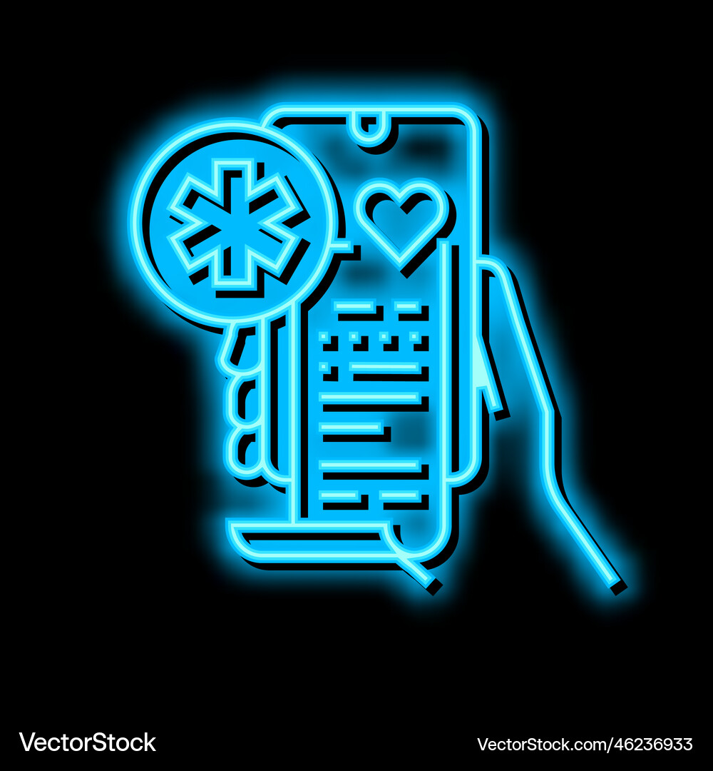 Digital health neon glow icon Royalty Free Vector Image