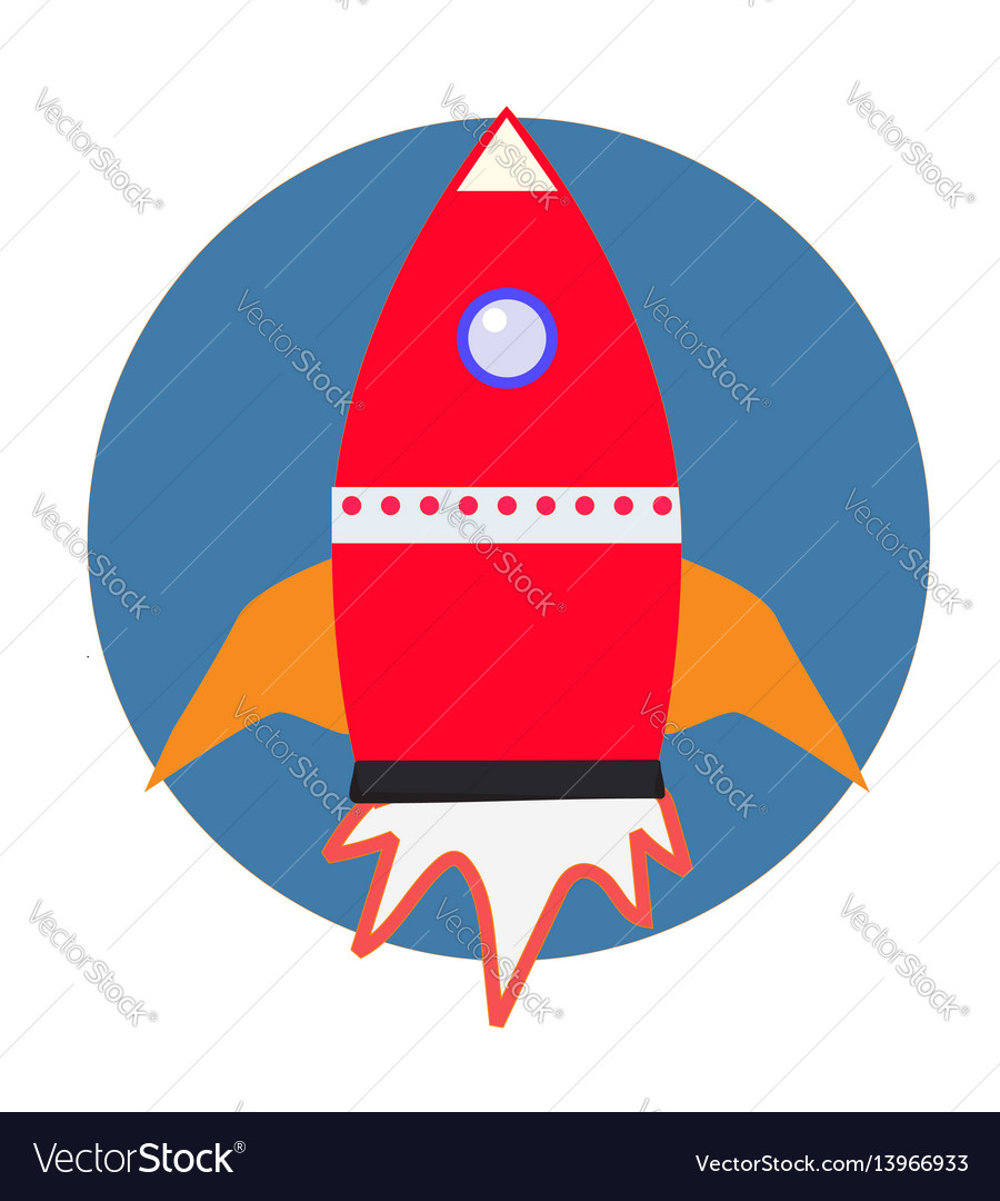 Flat rocket icon startup concept project Vector Image