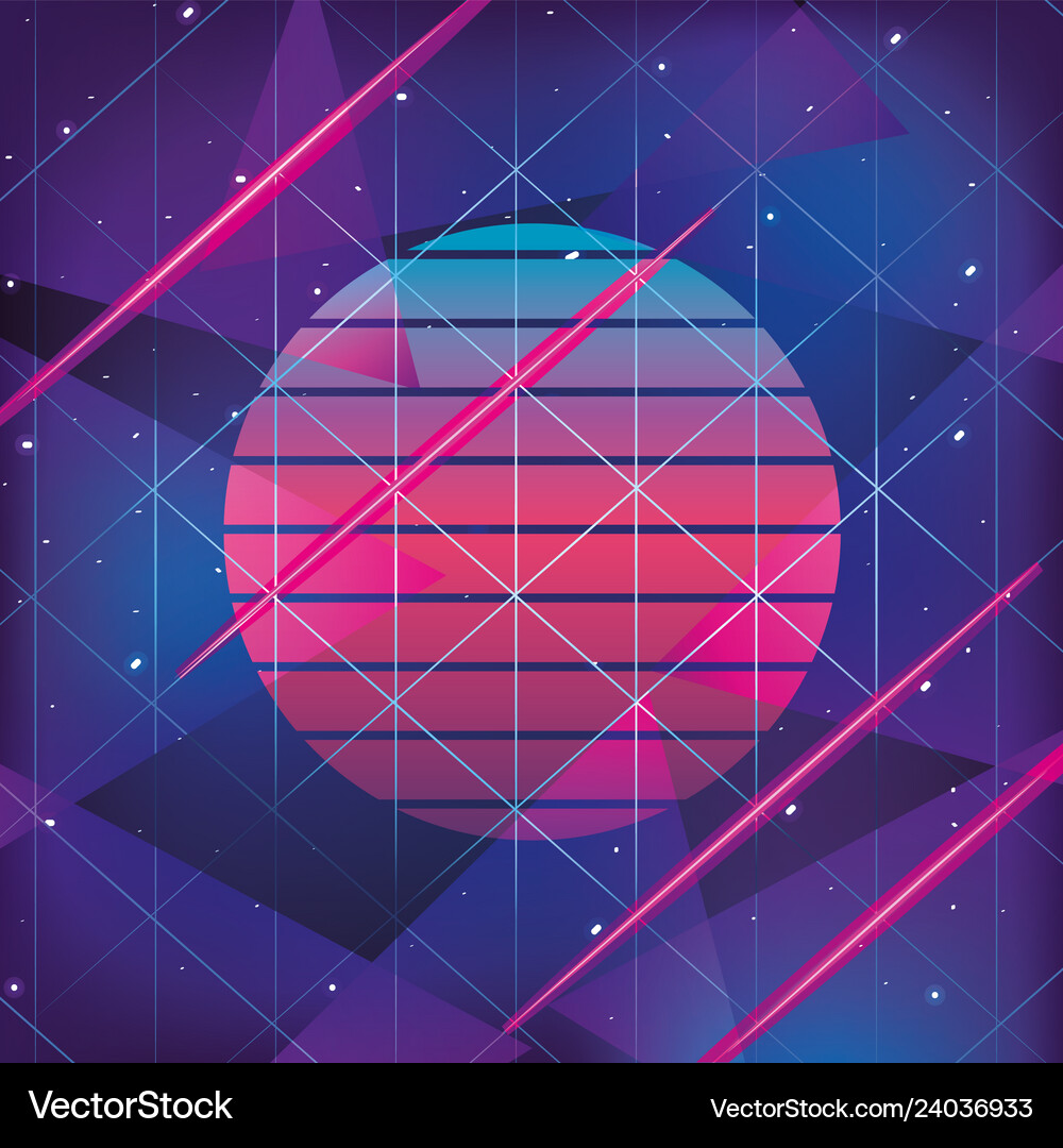 Geometric graphic style with neon trendy Vector Image