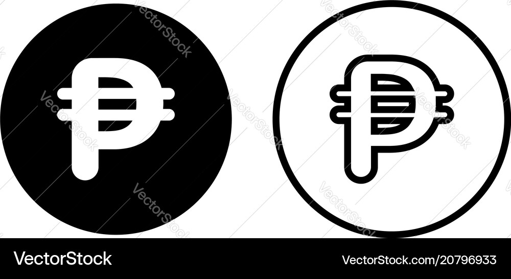 Philippines peso currency symbol icon Royalty Free Vector