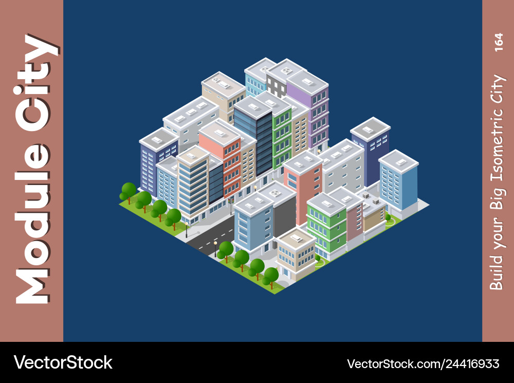 Set of modern isometric buildings Royalty Free Vector Image
