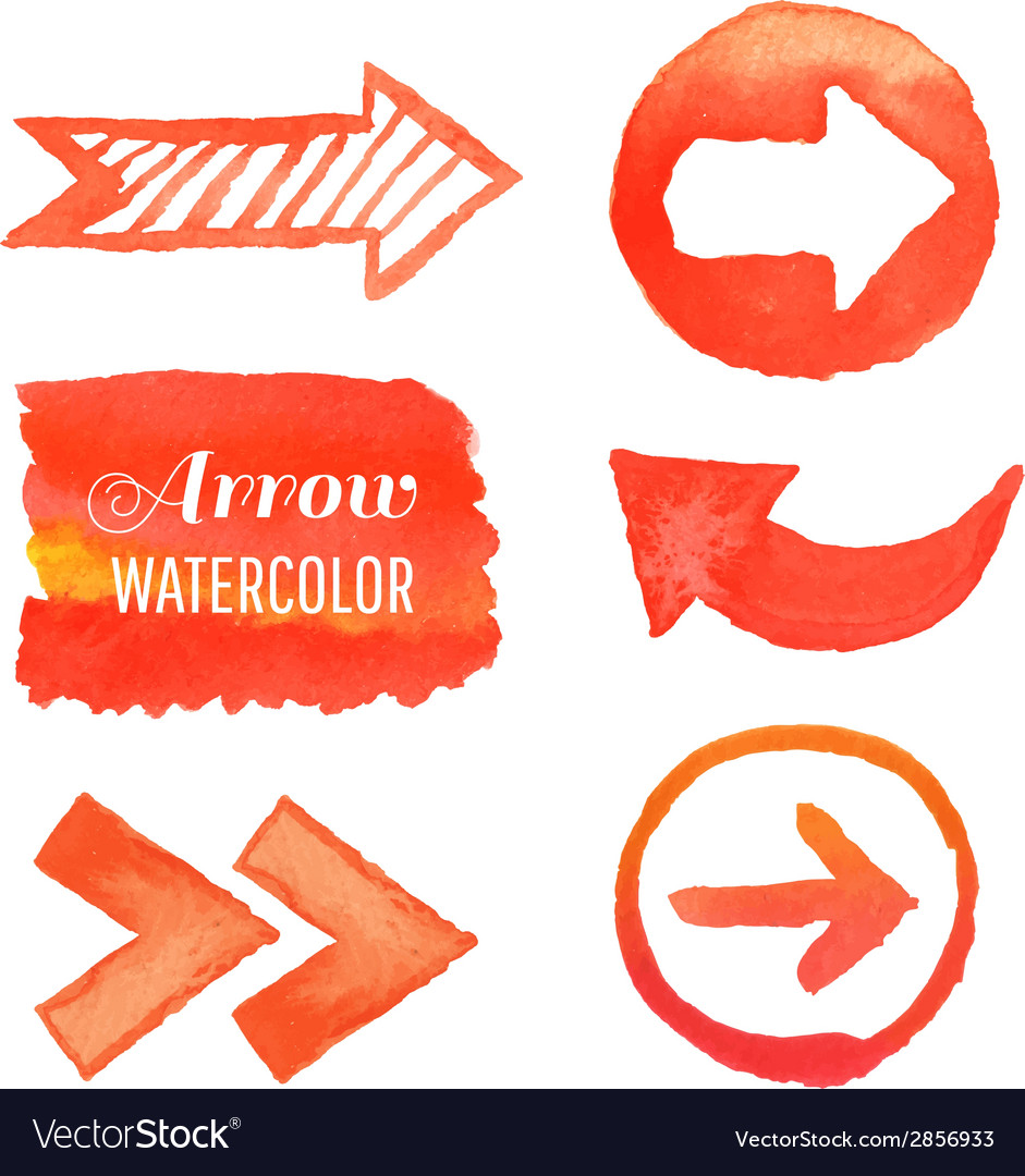 Set watercolor arrows Royalty Free Vector Image