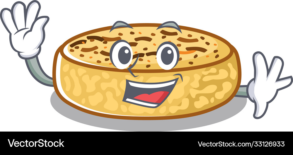 Waving friendly crumpets with mascot design style Vector Image