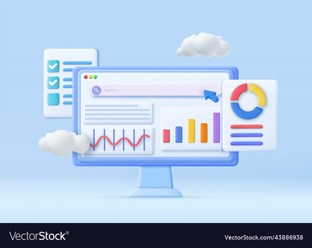 3d seo optimization Royalty Free Vector Image - VectorStock