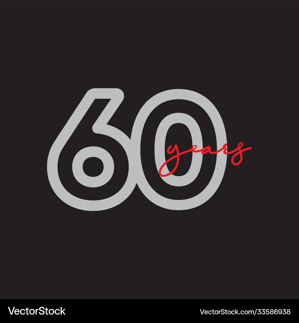 60 years anniversary celebrations template design Vector Image