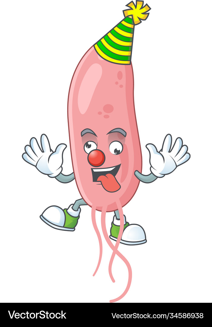 Amusing clown vibrio cholerae cartoon character Vector Image
