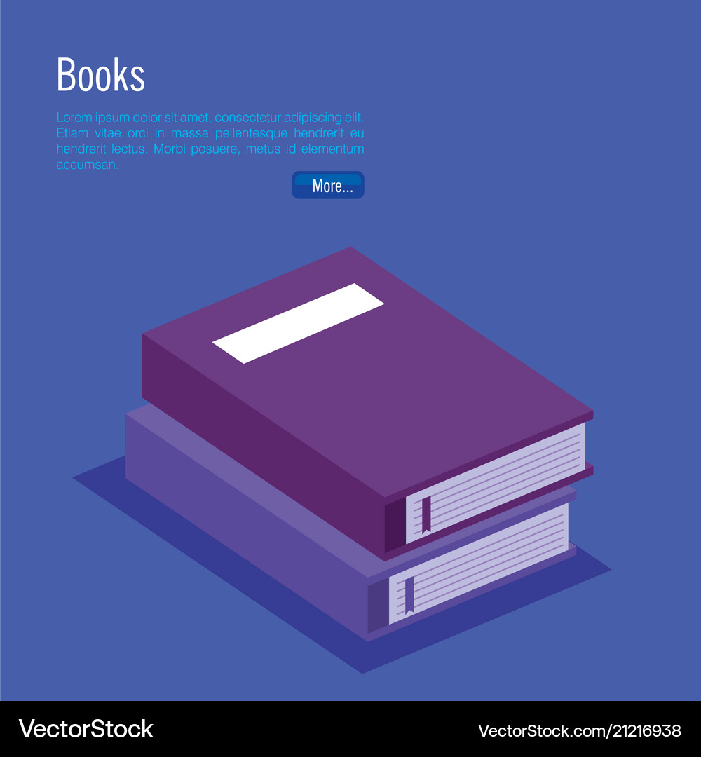 Books school isometric icons Royalty Free Vector Image
