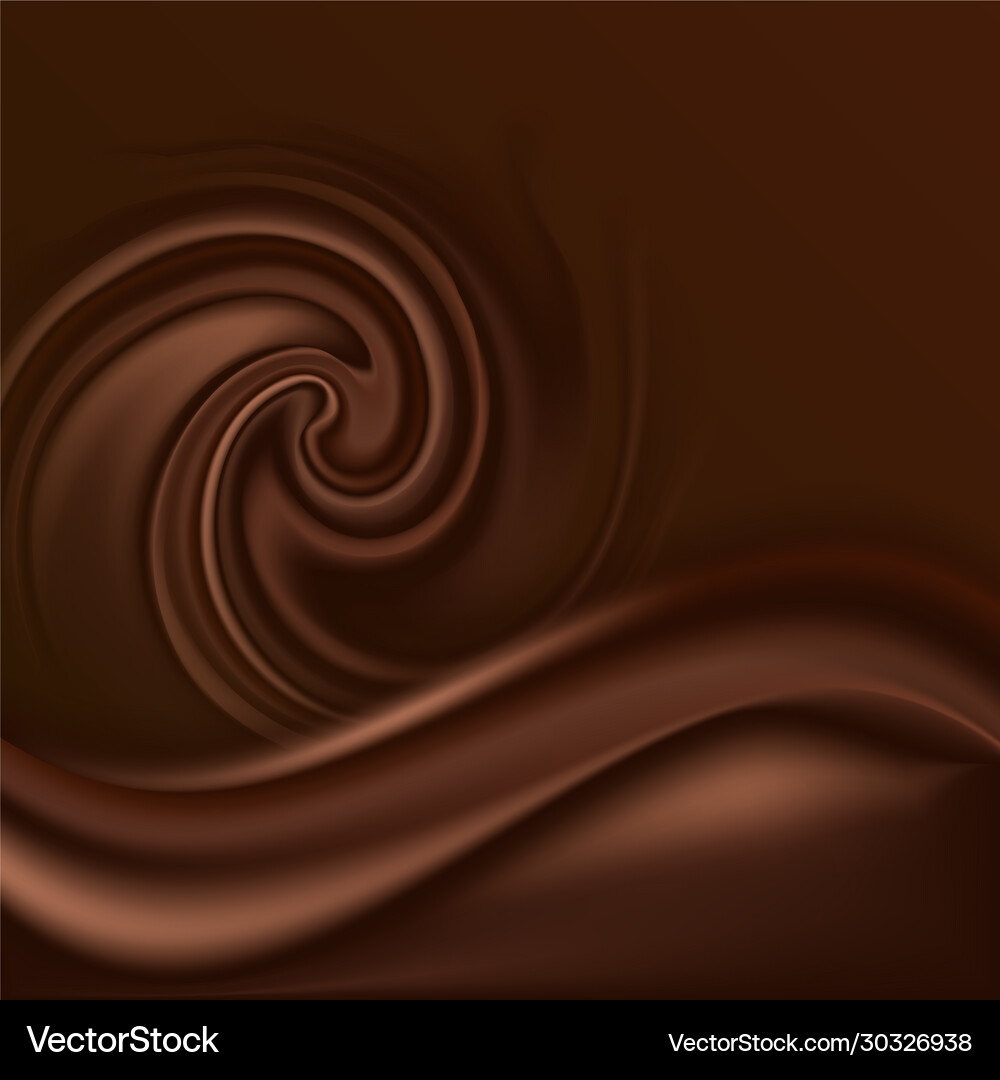 Chocolate wave and swirl abstract smooth silk Vector Image