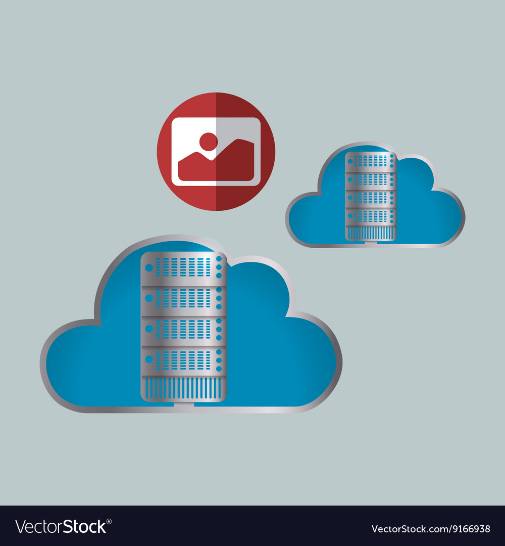 Cloud computing design trip icon flat Royalty Free Vector