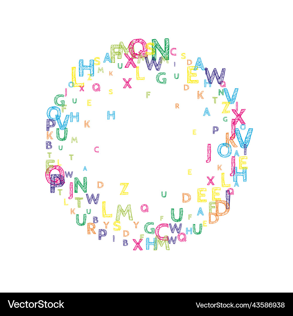 Falling letters of english language bright Vector Image