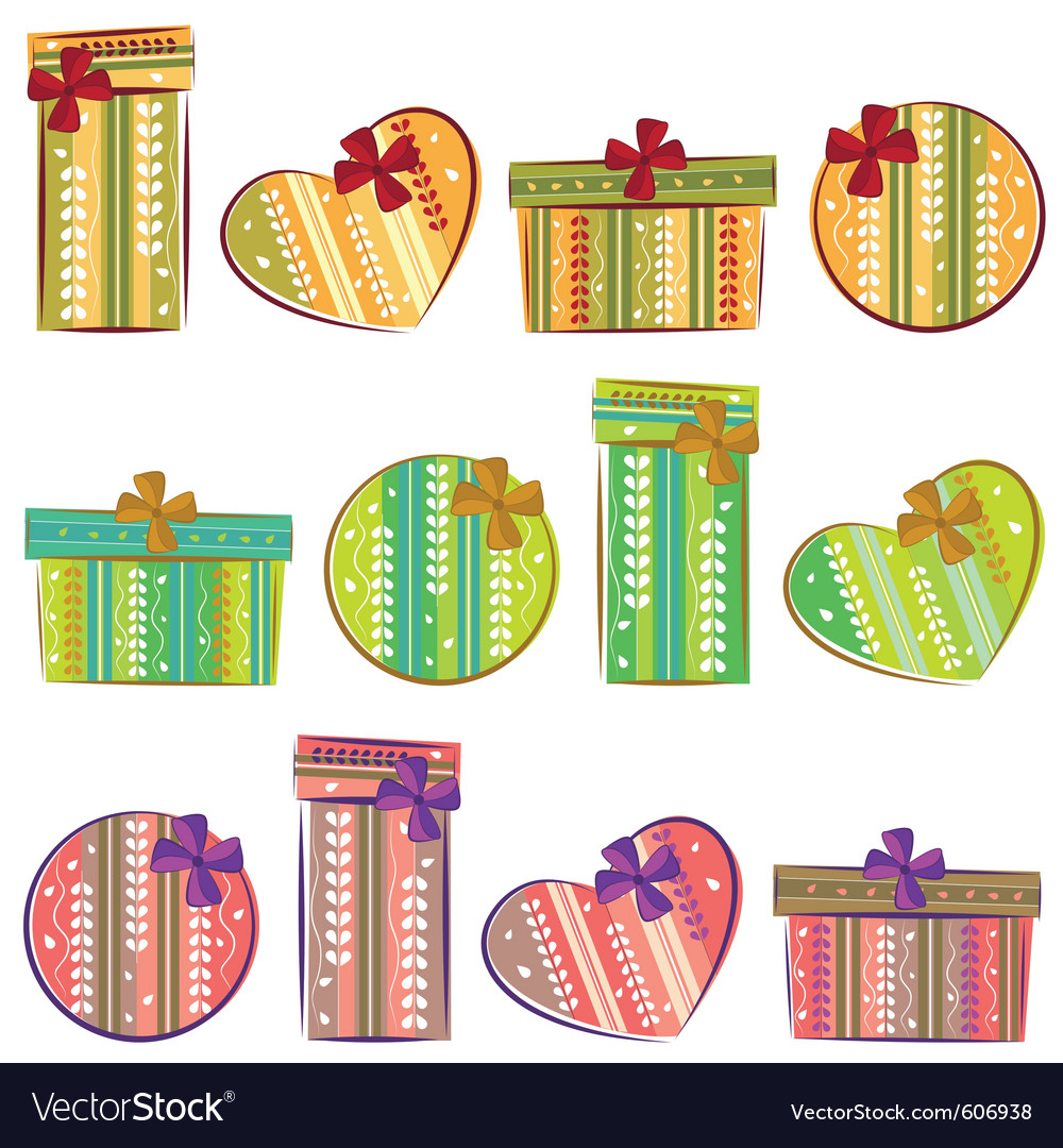 Gift set Royalty Free Vector Image - VectorStock