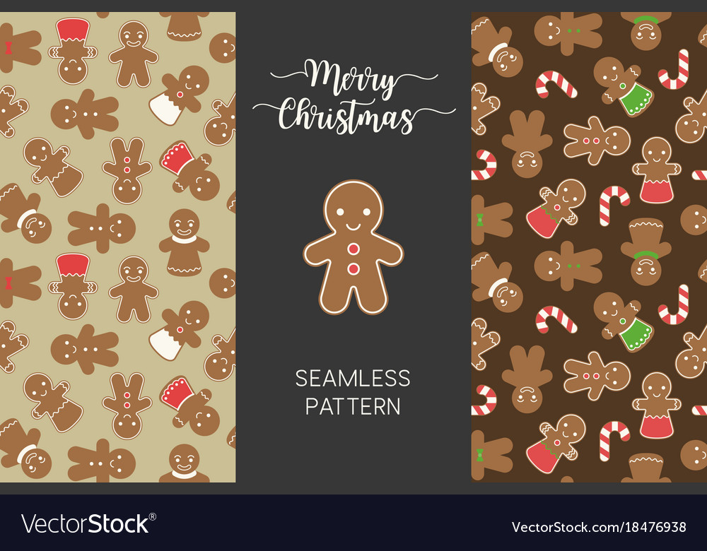 Gingerbread Man Pattern Royalty Free Vector Image