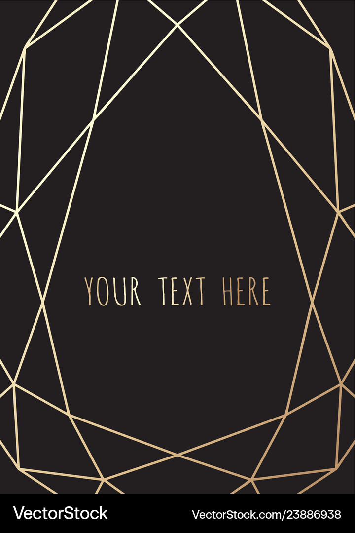 Gold polygonal frame geometric diamond shapes Vector Image