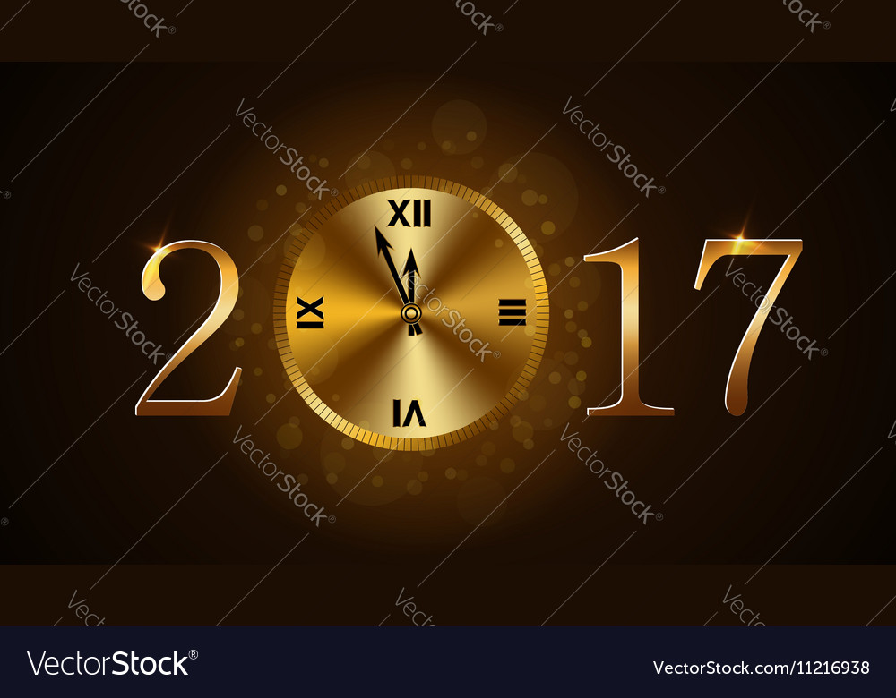 Happy new year clock Royalty Free Vector Image