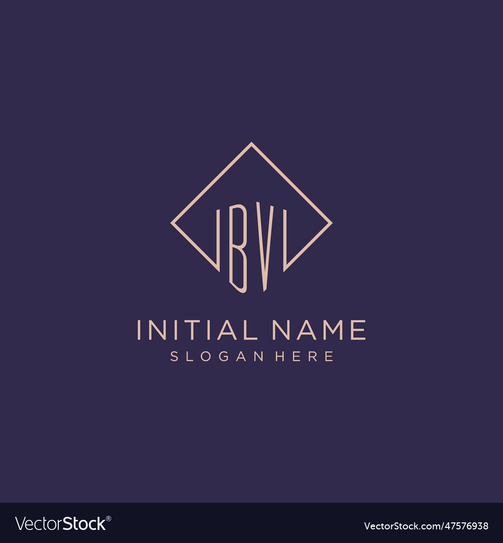 Initials bv logo monogram with rectangle style Vector Image