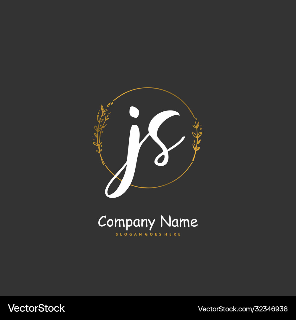 J s js initial handwriting and signature logo Vector Image