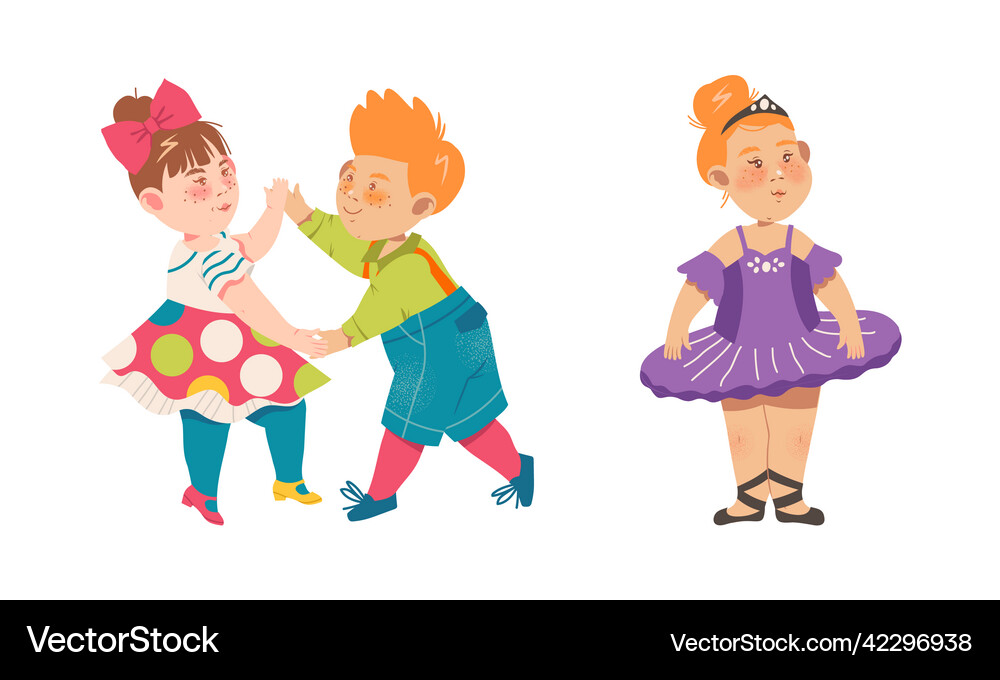 Little kids dancing set children Royalty Free Vector Image