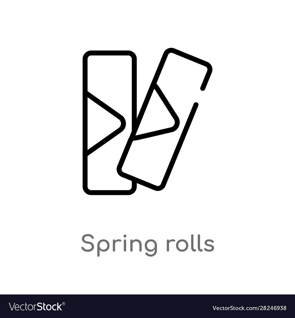 Outline spring rolls icon isolated black simple Vector Image
