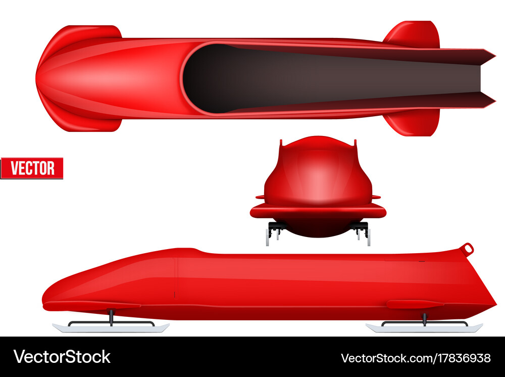 Set of bobsleigh for four athletes Royalty Free Vector Image