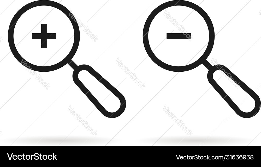 Set thin line zoom in and out icon Royalty Free Vector Image